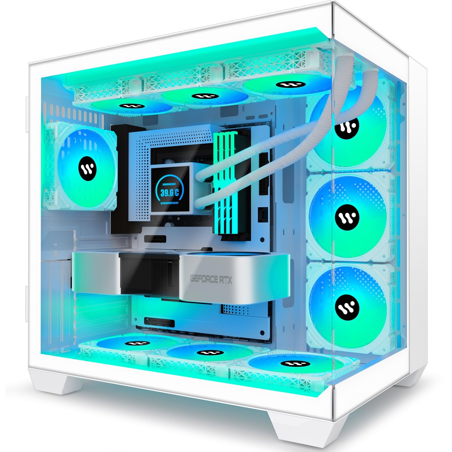 Mua KEDIERS PC CASE ATX 9 PWM ARGB Fans Pre-Installed, Mid-Tower Gaming ...