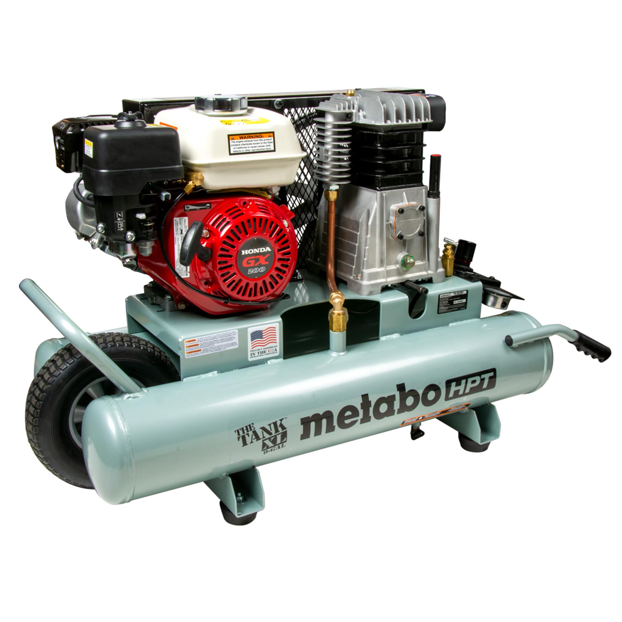 Compresor de aire Metabo HPT, carretilla, motor Honda GX 160, 8 galones ...