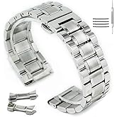 SINAIKE Brush Matte Finish Metal Watch Band Stainless Steel Bracelet Straps 18mm/20mm/22mm/24mm ...