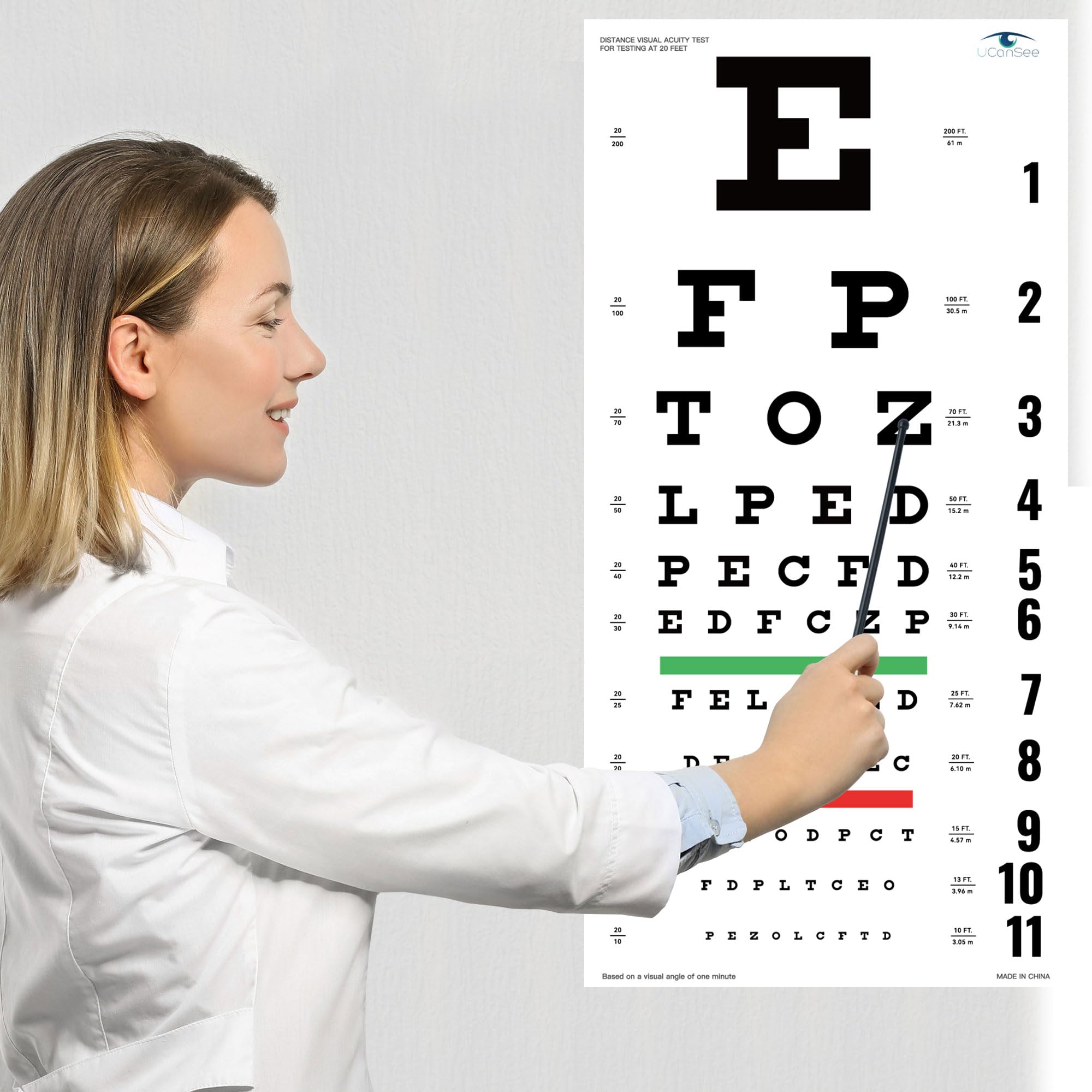 Mua UCanSee Snellen Eye Chart Visual Acuity Chart with Eye Occluder and ...
