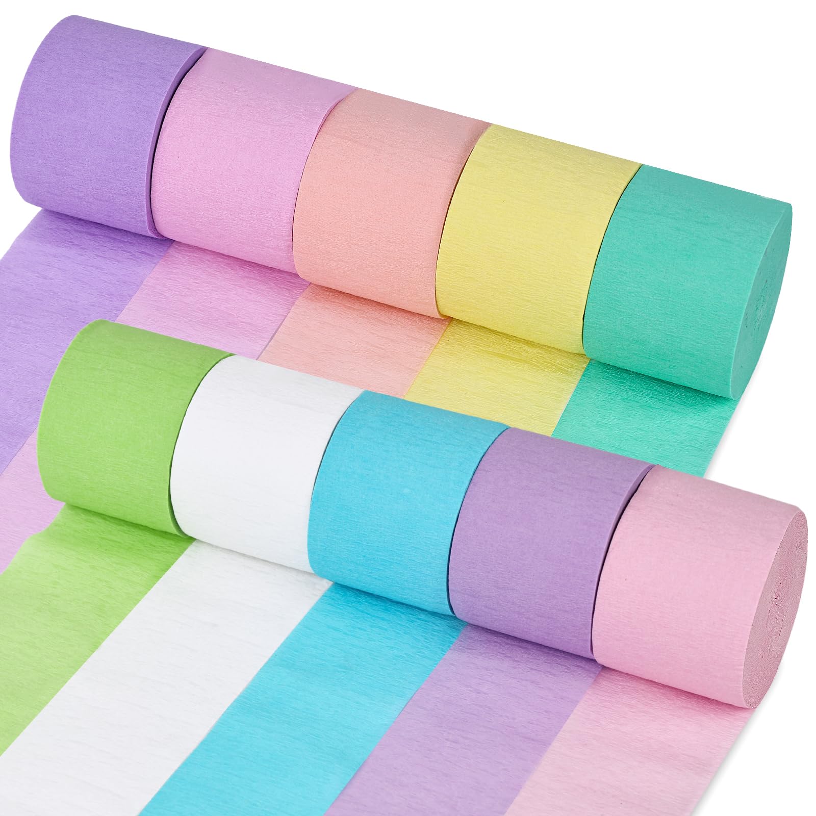 JOHOUSE Crepe Paper Streamers 10 Rolls 820ft, Pack of Party Streamers ...