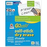 Amazon.com : Avery Peel and Stick Dry Erase Sheets, 8.5 x 11 inches ...