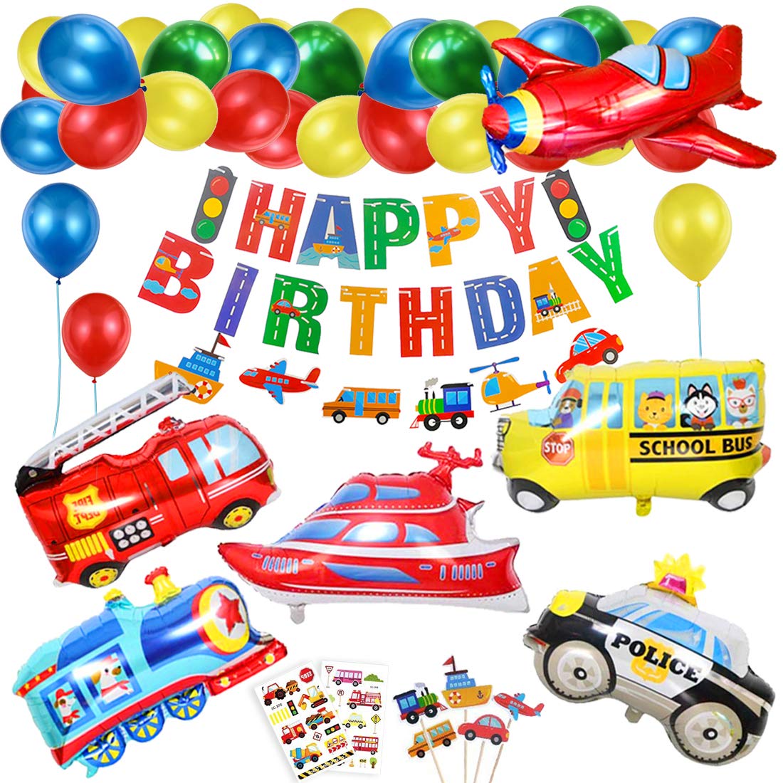 Buy Birthday Party Decoration Boys Giant XXL Transport Vehicles Foil
