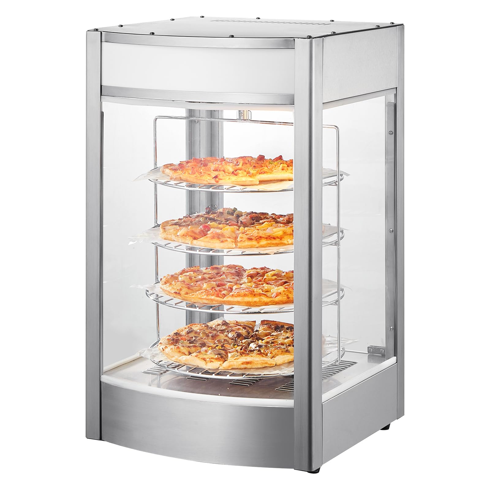 VEVOR Commercial Food Warmer Display for 14" Pizza, 4-Tier Pizza Warmer ...