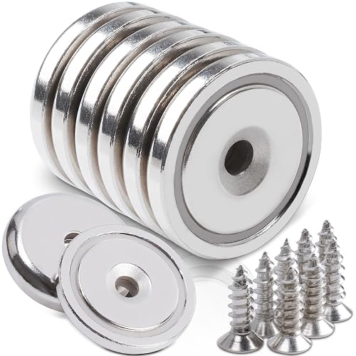MAGXCENE 8 Pcs Neodymium Cup Magnets with Holes, 120 LBS Rare Earth ...