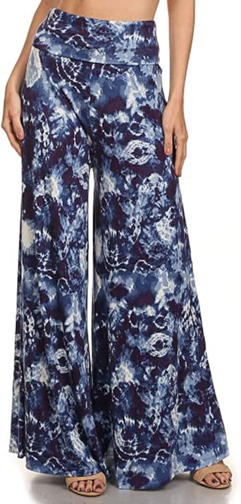 Zoozie LA Women's Palazzo Pants High Waisted Foldover at Amazon Women’s ...