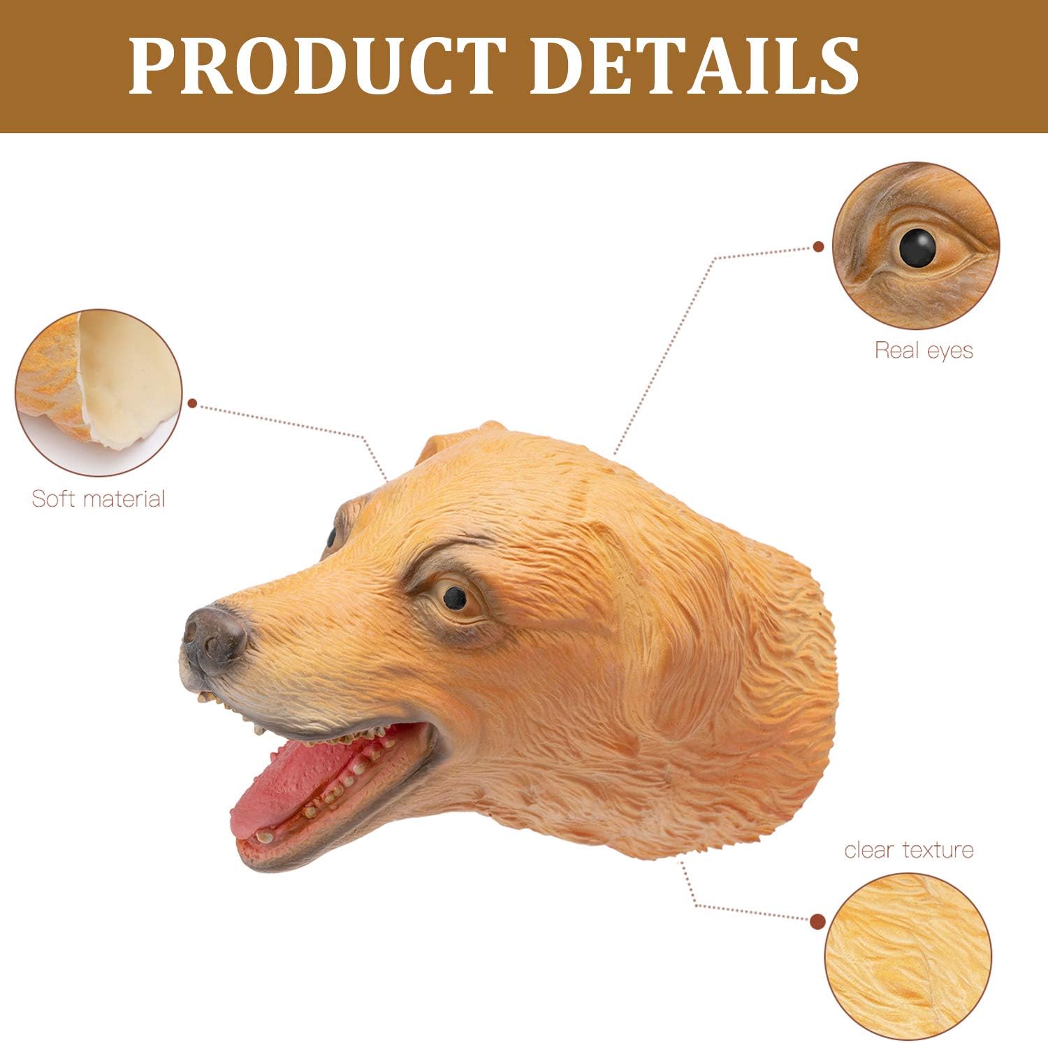 CreepyParty Labrador Hand Puppet Realistic Latex Soft Dog Puppet Animal ...