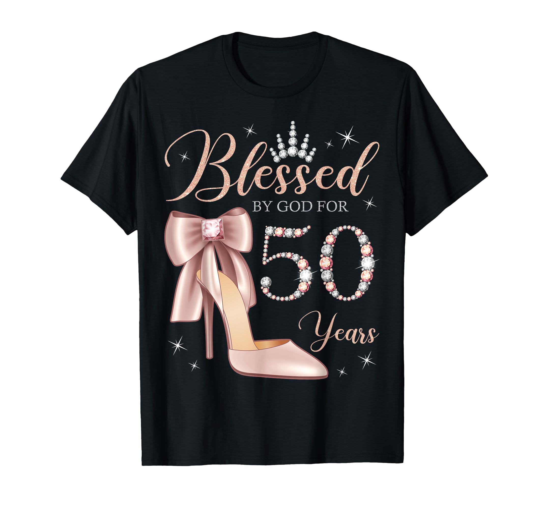 Blessed By God For 50 Years Old 50th Birthday Party Queen T-Shirt S ...