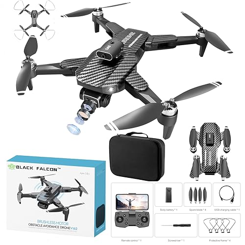 Black Falcon™ , Black Falcon 4k Drone (with Camera), Foldable Drone ...
