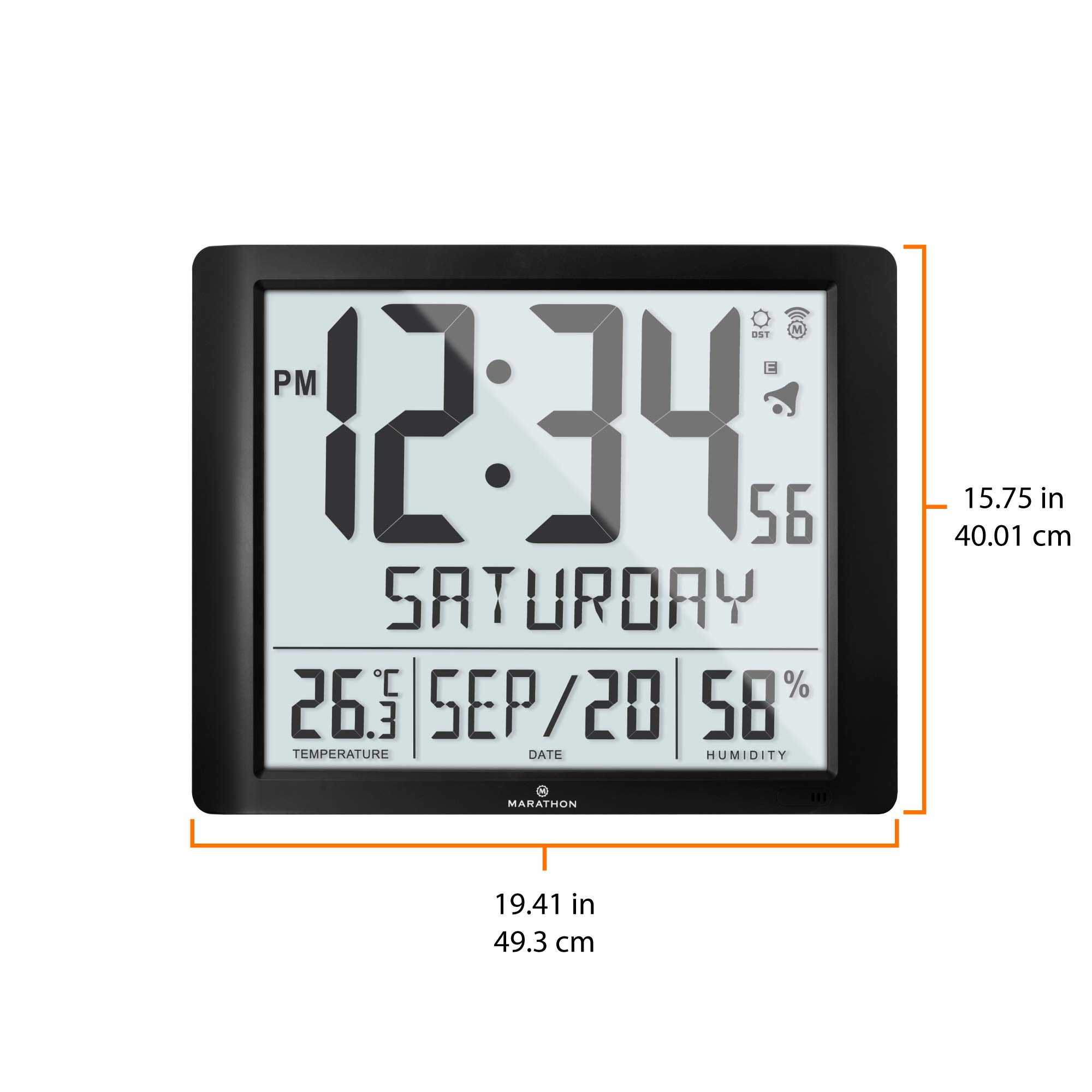 Mua MARATHON Super Jumbo Atomic Full Calendar Wall Clock, 7 Time Zones ...