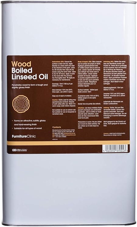 Furniture Clinic Boiled Linseed Oil for Wood Furniture & More | 5 Liter ...