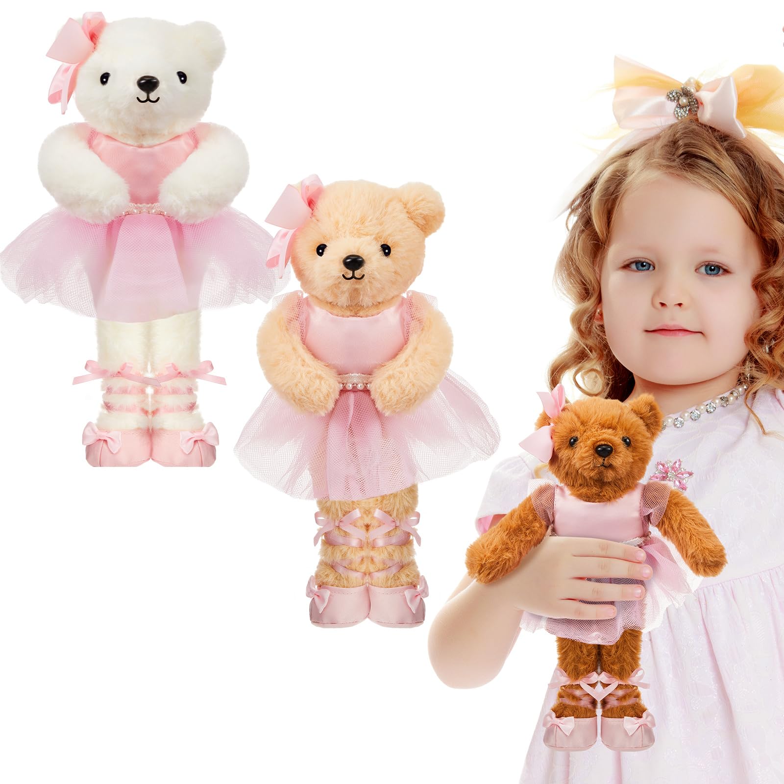Junkin 3 Pcs Ballerina Bear in Ballet Outfit Dance Recital Gifts, 10 ...