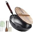 Amazon.com: BIELMEIER Wok Pan 12.5", Stir Fry Pan with Lid, Gloves ...