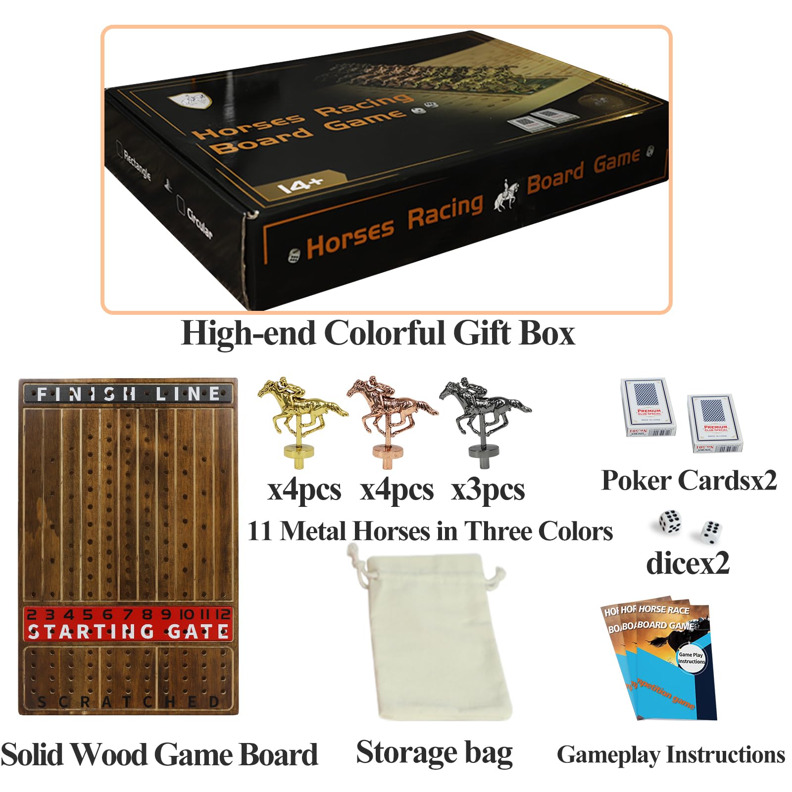 Mua Metal Horse Racing Board Game Card Board Game Finish Line Luxury ...
