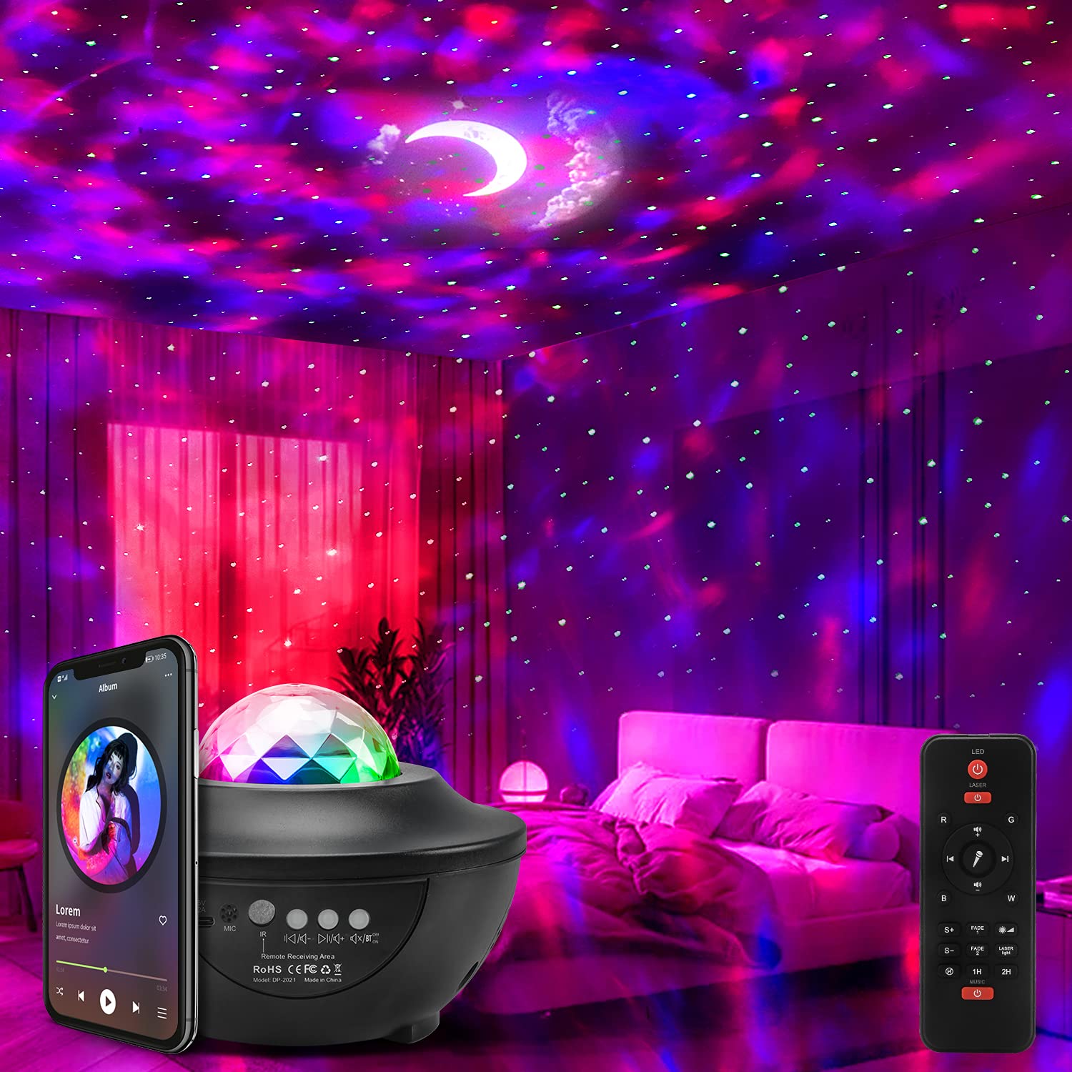 Mua Galaxy Projector Lights Starry Night Light Moon Star Nebula Wave ...