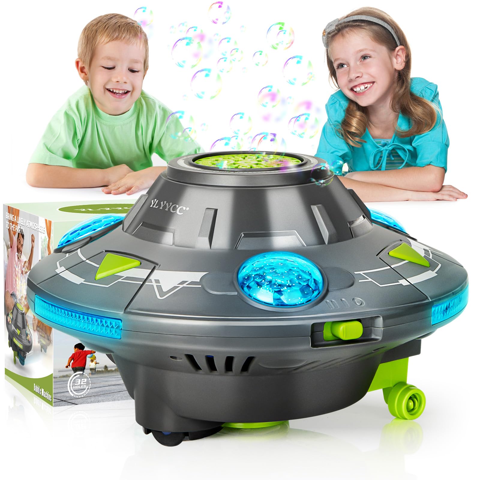 YLYYCC Bubble Machine for Kids, Space Car Boys Girls Toys - Lights ...