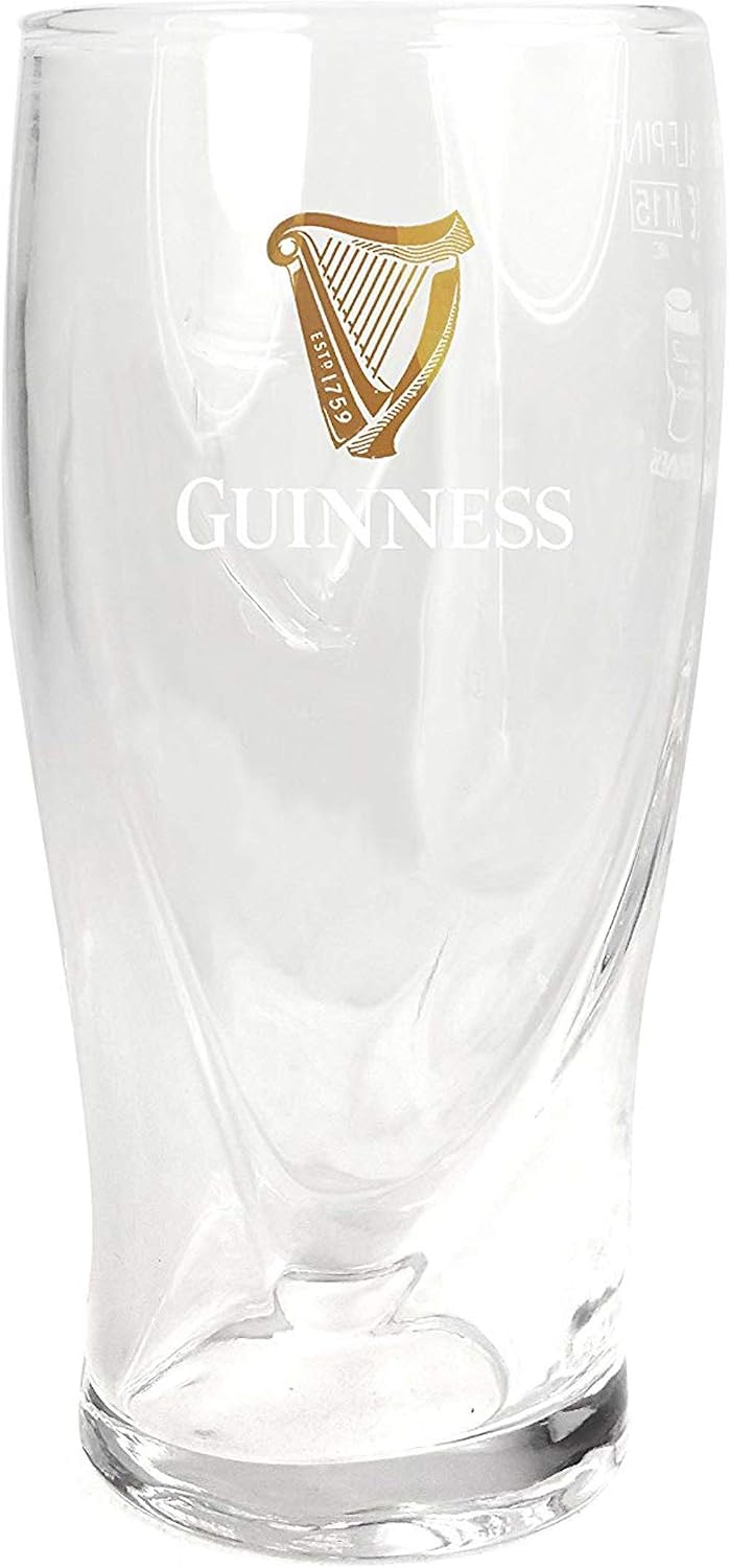 Guinness Official Merchandise Embossed Pint Beer Glass (Set of 4 ...