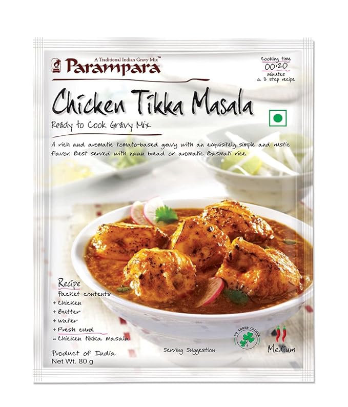 Parampara Chicken Tikka Masala Ready to Cook Mix, 80g: Amazon.in ...