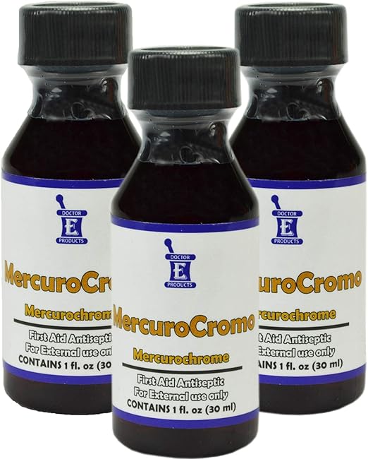 Amazon.com: Mercurochrome Antiseptic Mercuro Cromo 1oz 3 Pack: Health ...