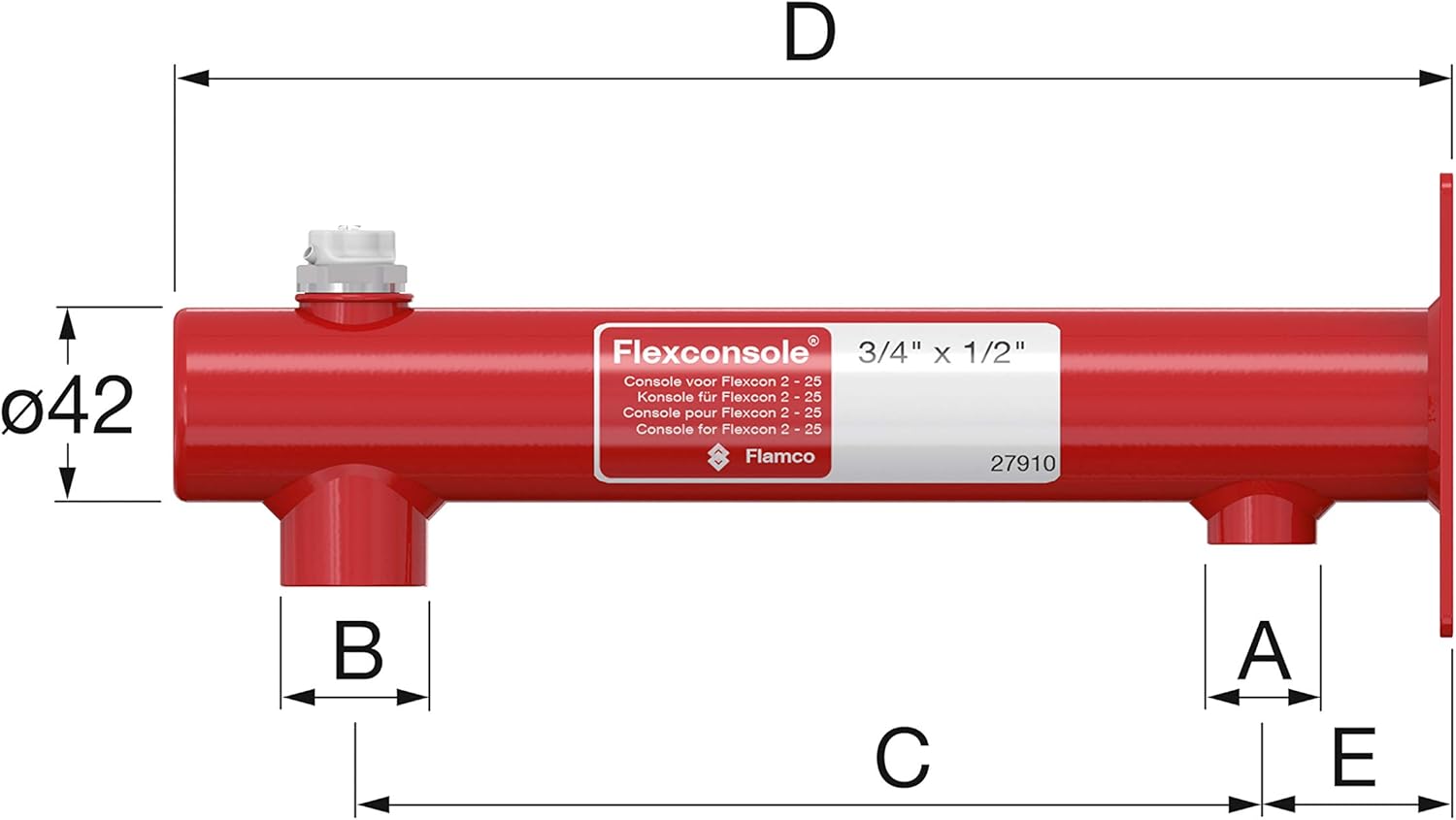 Flamco Flexconsole 3/4 for Wall mounting Expansion Vessels 8-25L 27910 ...