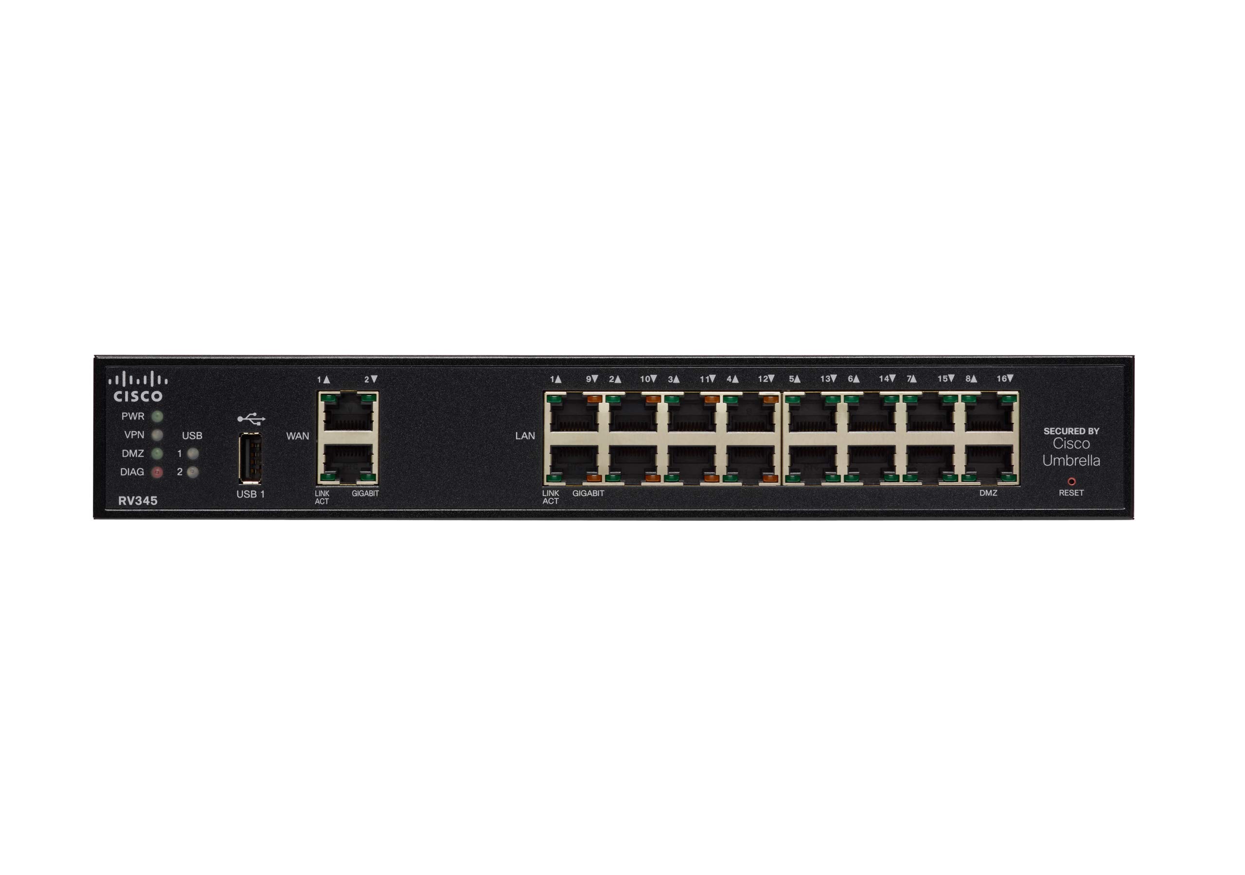 Cisco RV345 VPN Router With 16 Gigabit Ethernet (GbE) Ports Plus Dual ...