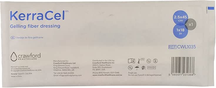 Amazon.com: KerraCel 1"x 18" Ribbon Gelling Fiber Wound Dressing ...