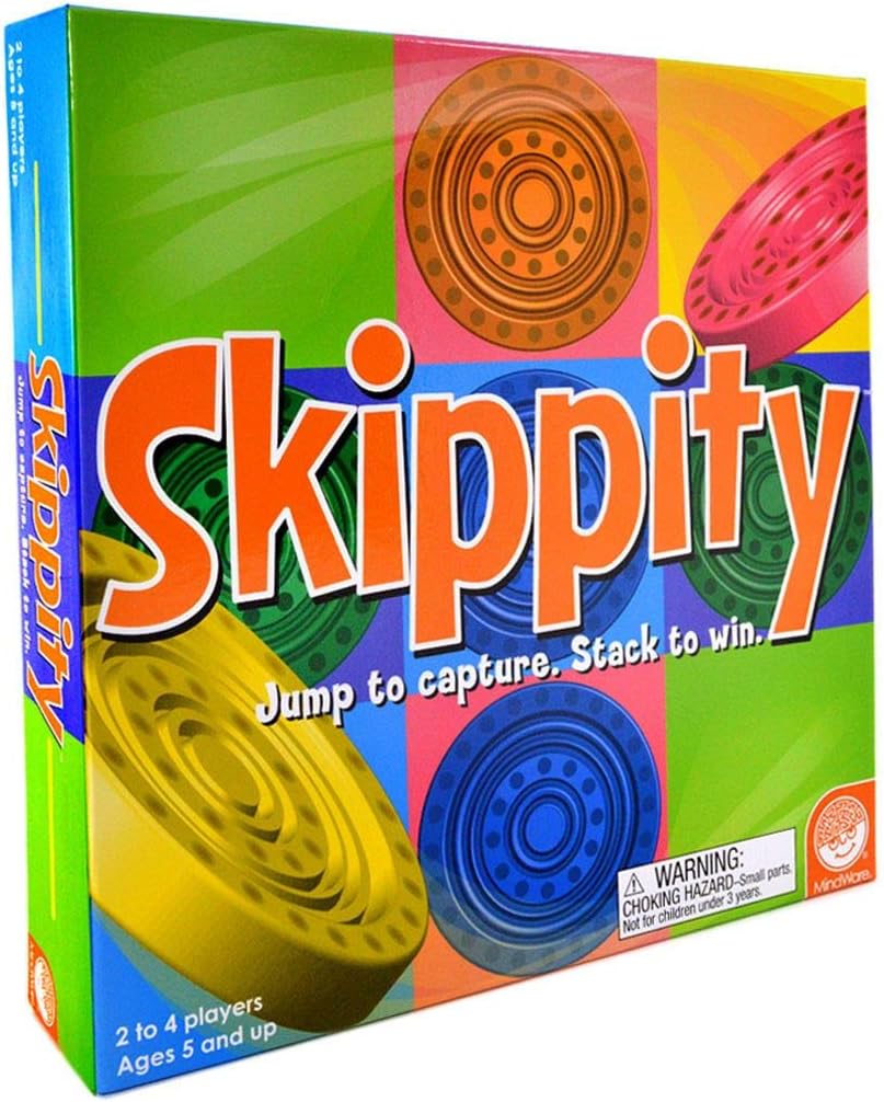 Amazon.com: MindWare Skippity – Jump-and-Capture Board Game for 2 to 4 ...