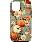 Amazon.com: iPhone 12/12 Pro Vintage Autumn Flower Fall Pumpkin Girl ...