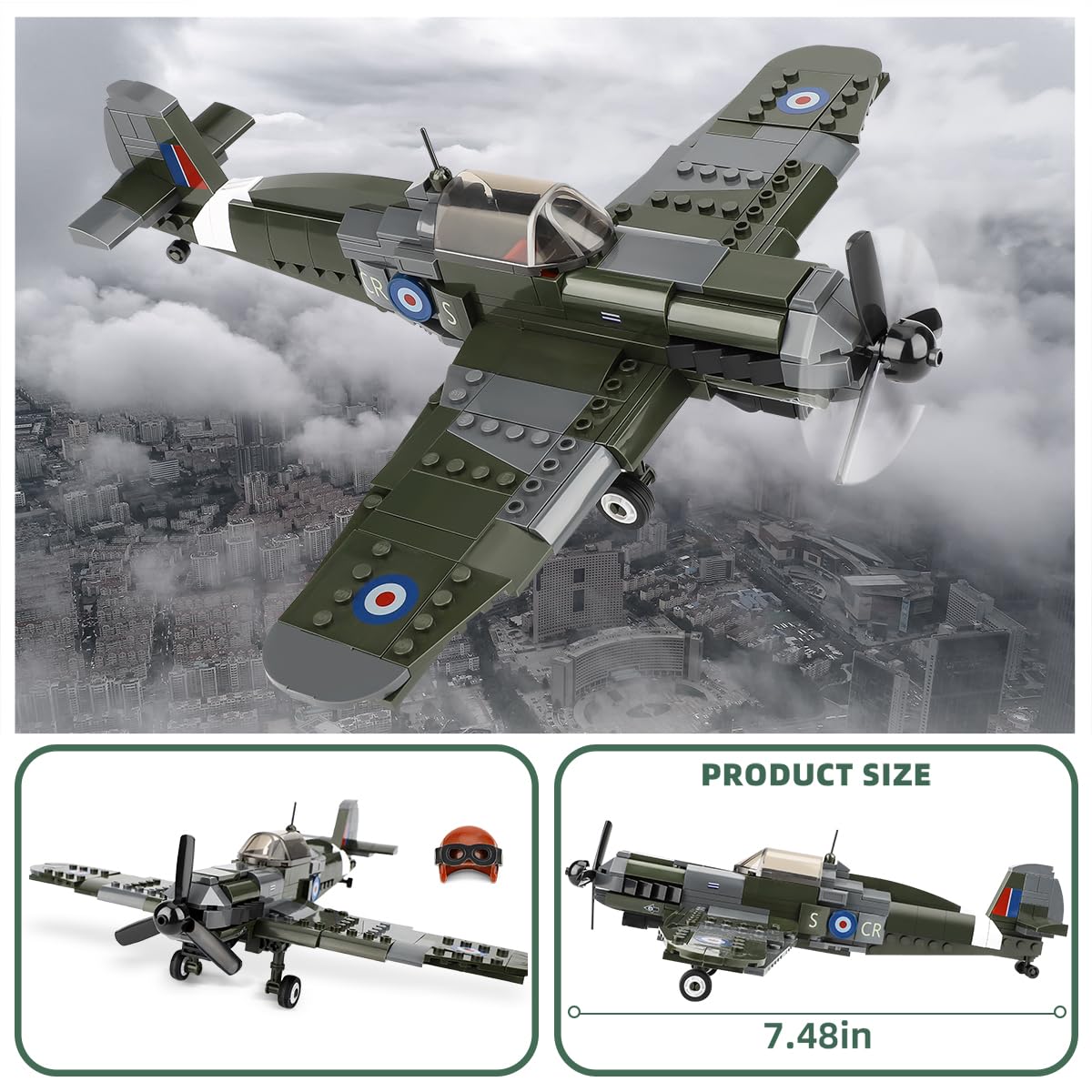 Mua TOY PLAYER Spitfire Fighter Military WW2 Plane Building Set - with ...