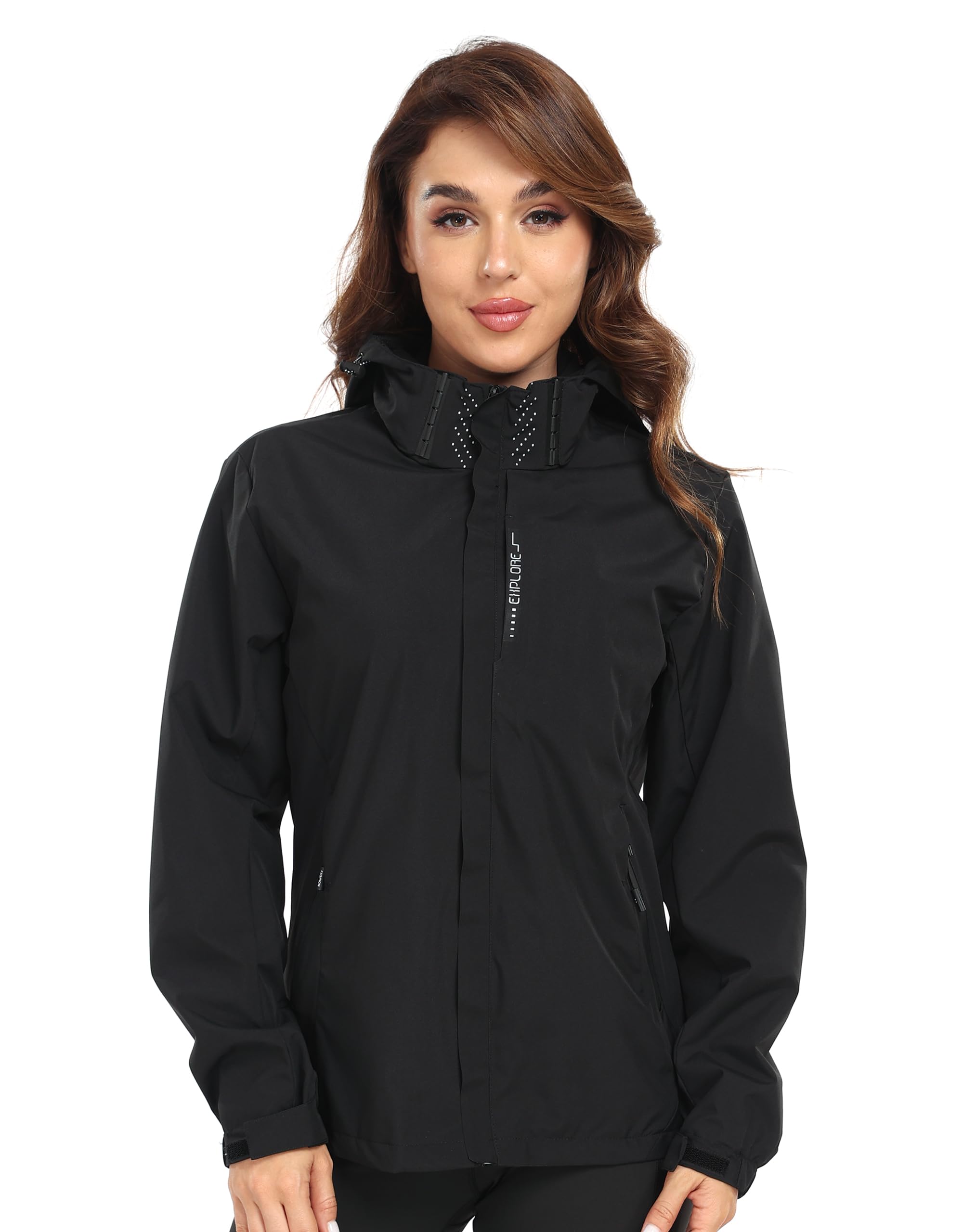 JAEZZIY Rain Jacket Women Waterproof with Hood,Lightweight Portable ...