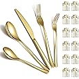 Amazon.com | Berglander Gold Silverware Set 60pcs Service for 12 ...