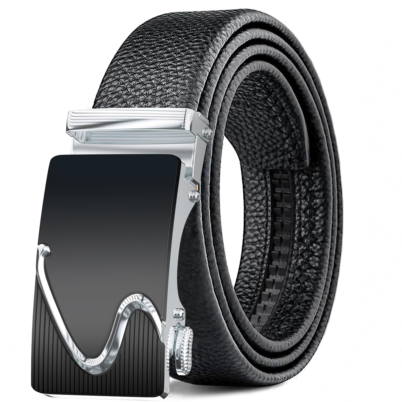 BuzToz Men's Belt,Leather Ratchet Dress Belts with Sliding Adjustable ...