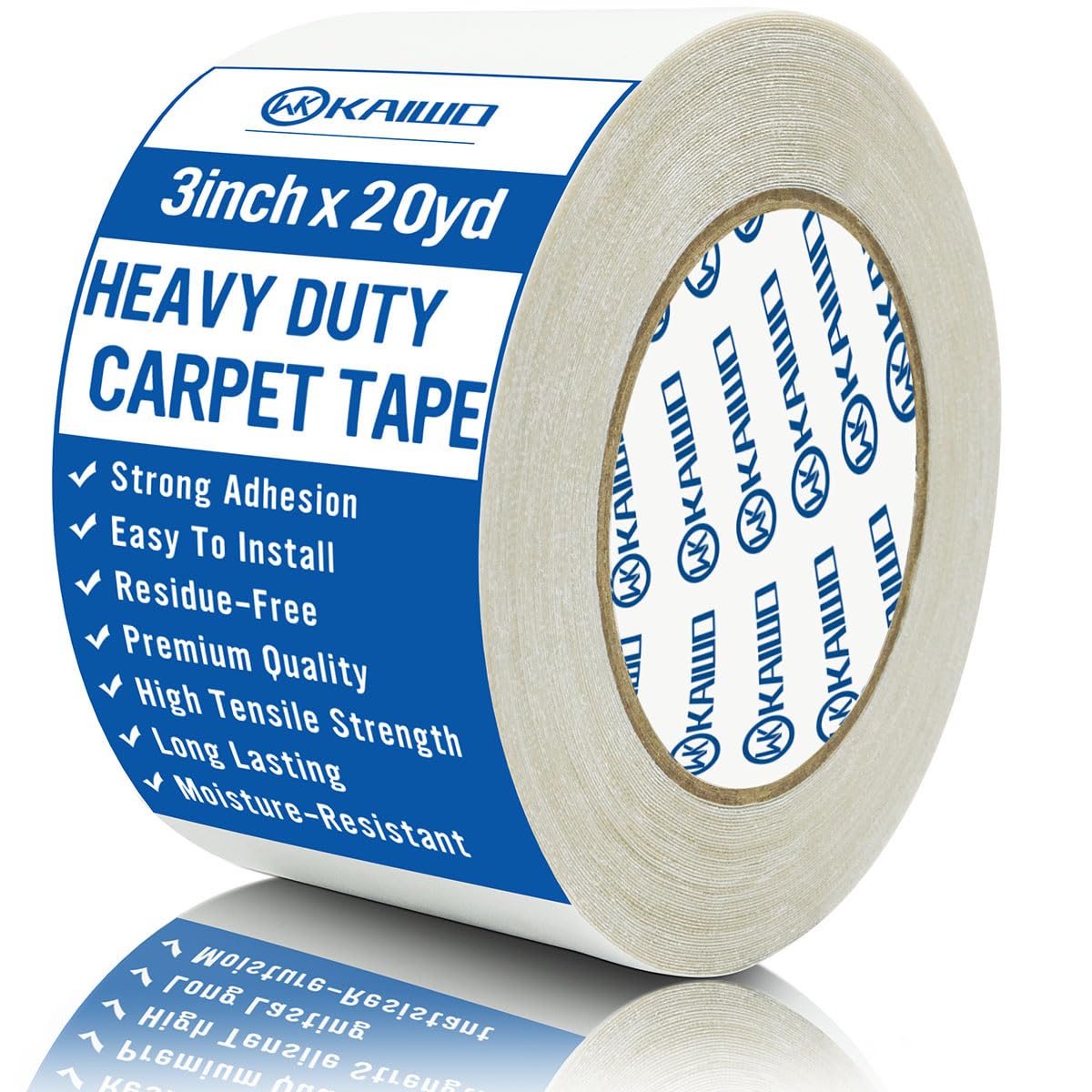 KAIWO Heavy Duty Carpet Tape Double Sided 3 in x 20YD Rug Tape for Area ...