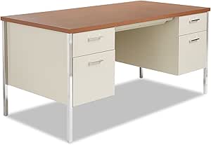 Amazon.com: Alera ALESD6030PC Double Pedestal Steel Desk, Metal Desk ...