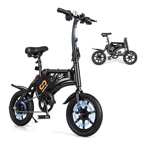 Goplus Electric Bike for Adults, 14” Folding Electric Bicycle w/ 350W ...