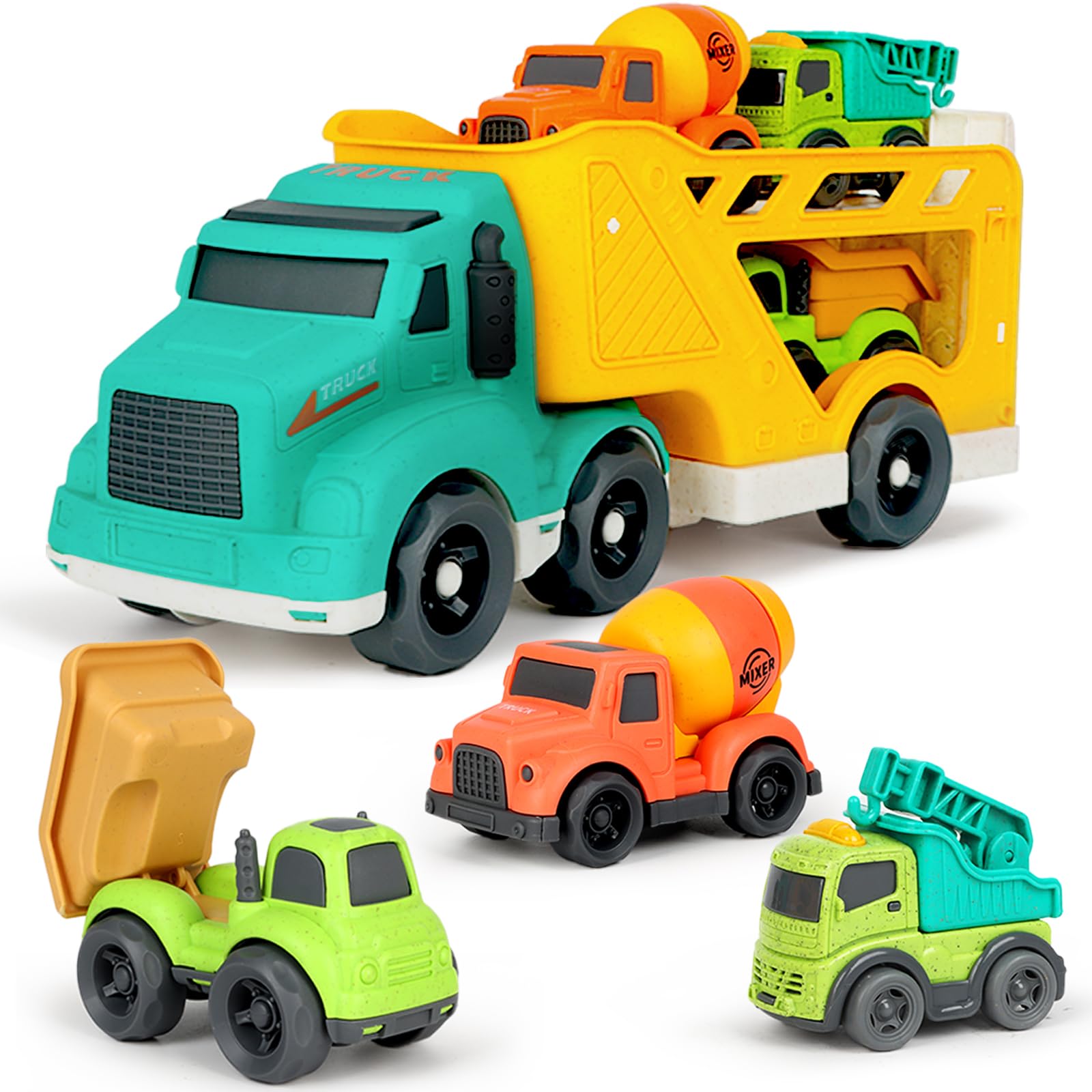 GDBAQAN Toddler Toys Trucks for 2 3 4 Year Old Boy, Kids Toy Cars with ...