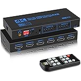 Amazon.com: 4K 2x4 HDMI Matrix Switch, 2 in 4 Out Matrix HDMI 2.0 Video Switcher Splitter ...