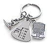 Microscope, Lab Beaker, Computer Laptop Charm Keychain, Chemistry ...