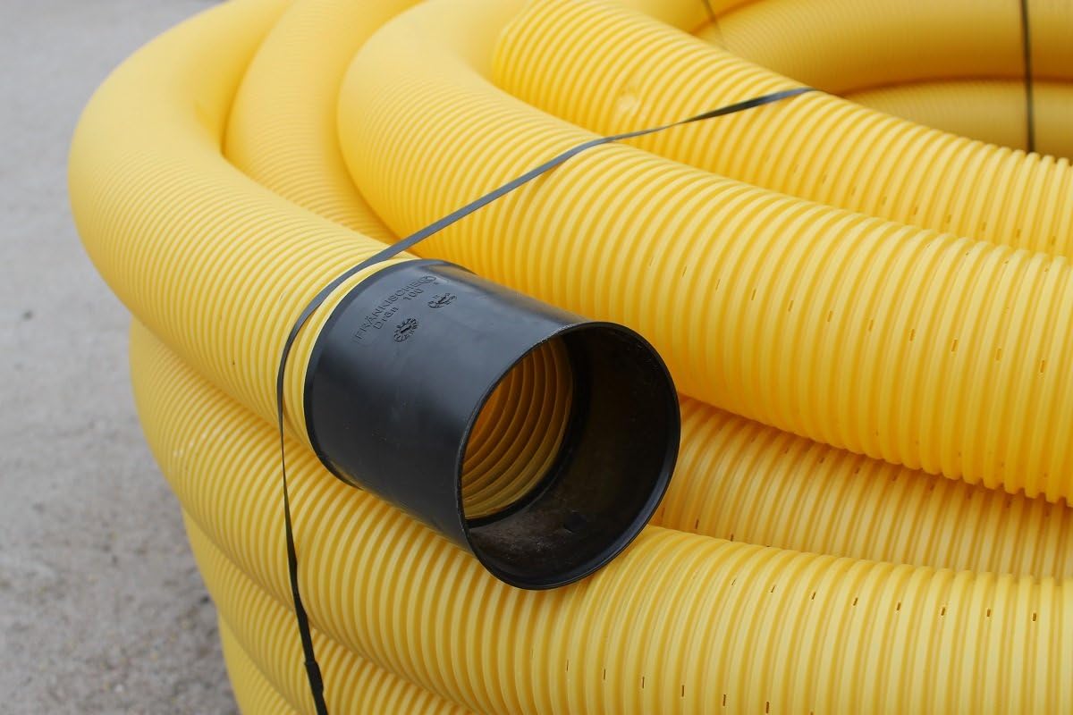 10 M Jaune Drainagerohr Drainage DN 100 Trous De Drainage Amazon fr