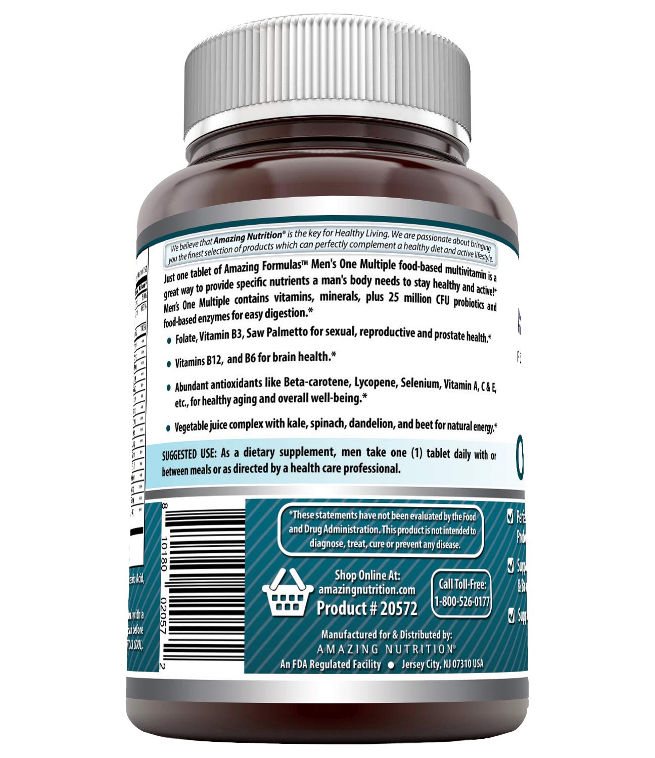 Amazing Formulas Men's One Multiple 150 Tablets - Perfect Blend of ...