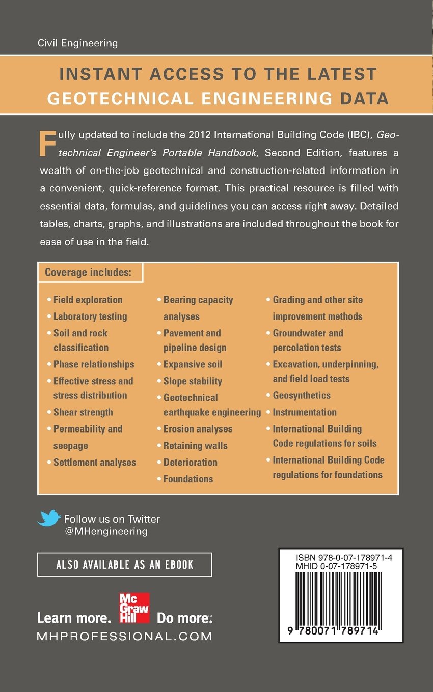 Geotechnical Engineers Portable Handbook, Second Edition