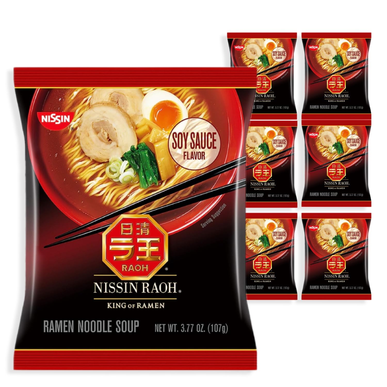 *NON REFUNDABLE* Nissin RAOH Ramen Noodle Soup, Soy Sauce, 3.77 Ounce (Pack of 6) for sale ...