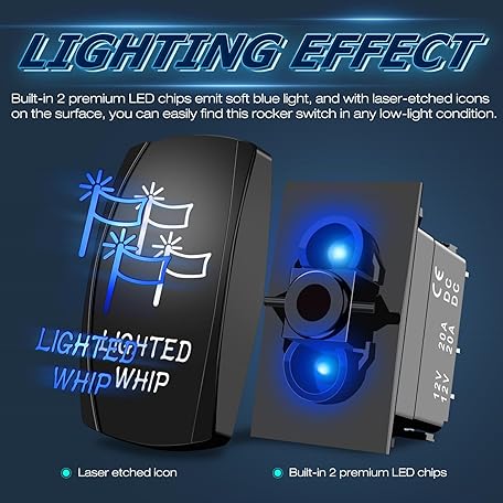 Mua Lighted Whip Rocker Switch, Niwaker 5Pin Laser Toggle Switchs On ...
