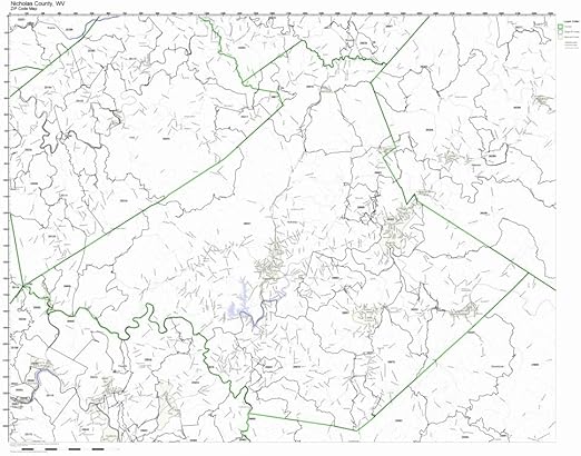 Amazon.com: Nicholas County, West Virginia WV ZIP Code Map Not ...