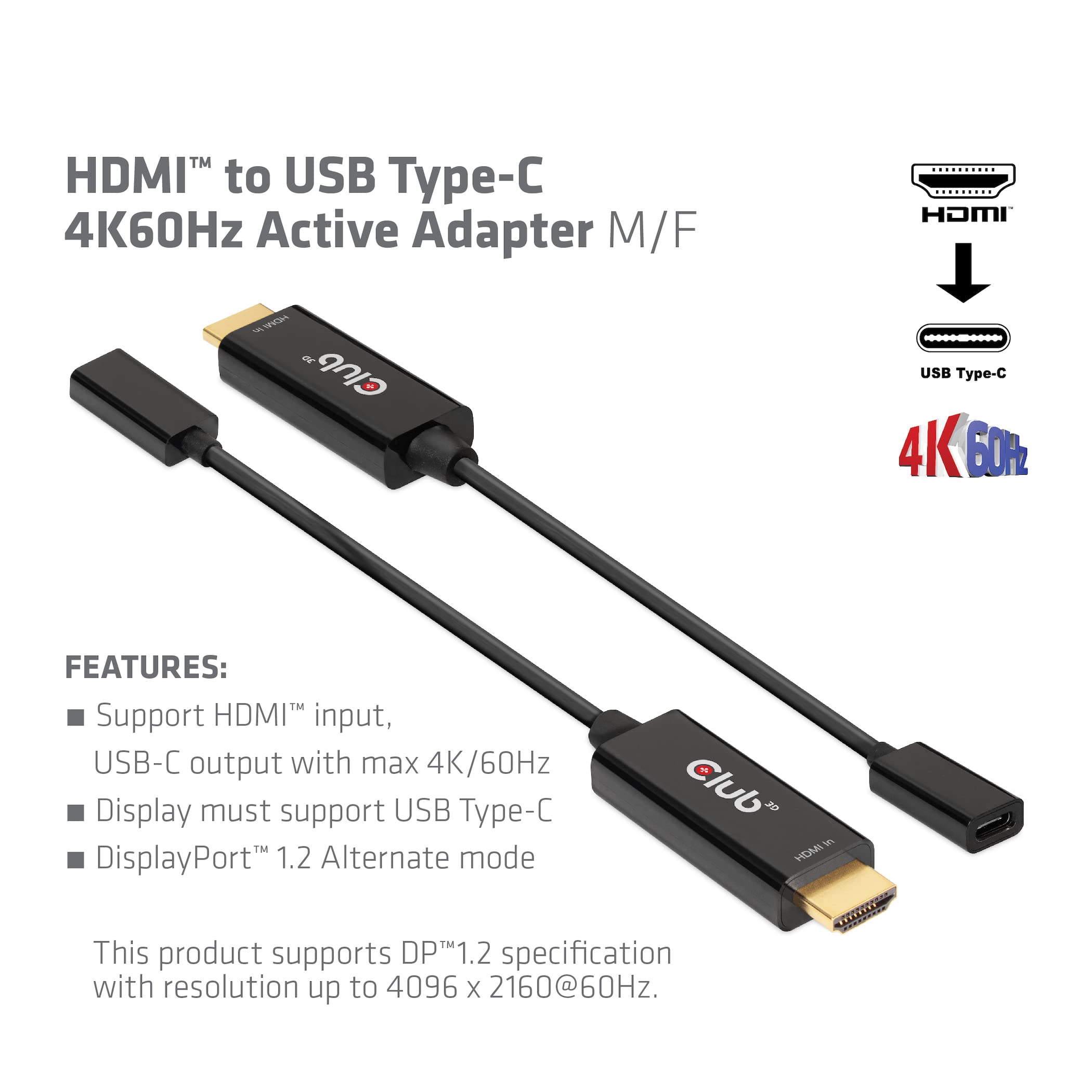 Mua CAC-1333 HDMI 2.0 to USB Type C 4K60Hz M/F Active Adapter trên ...