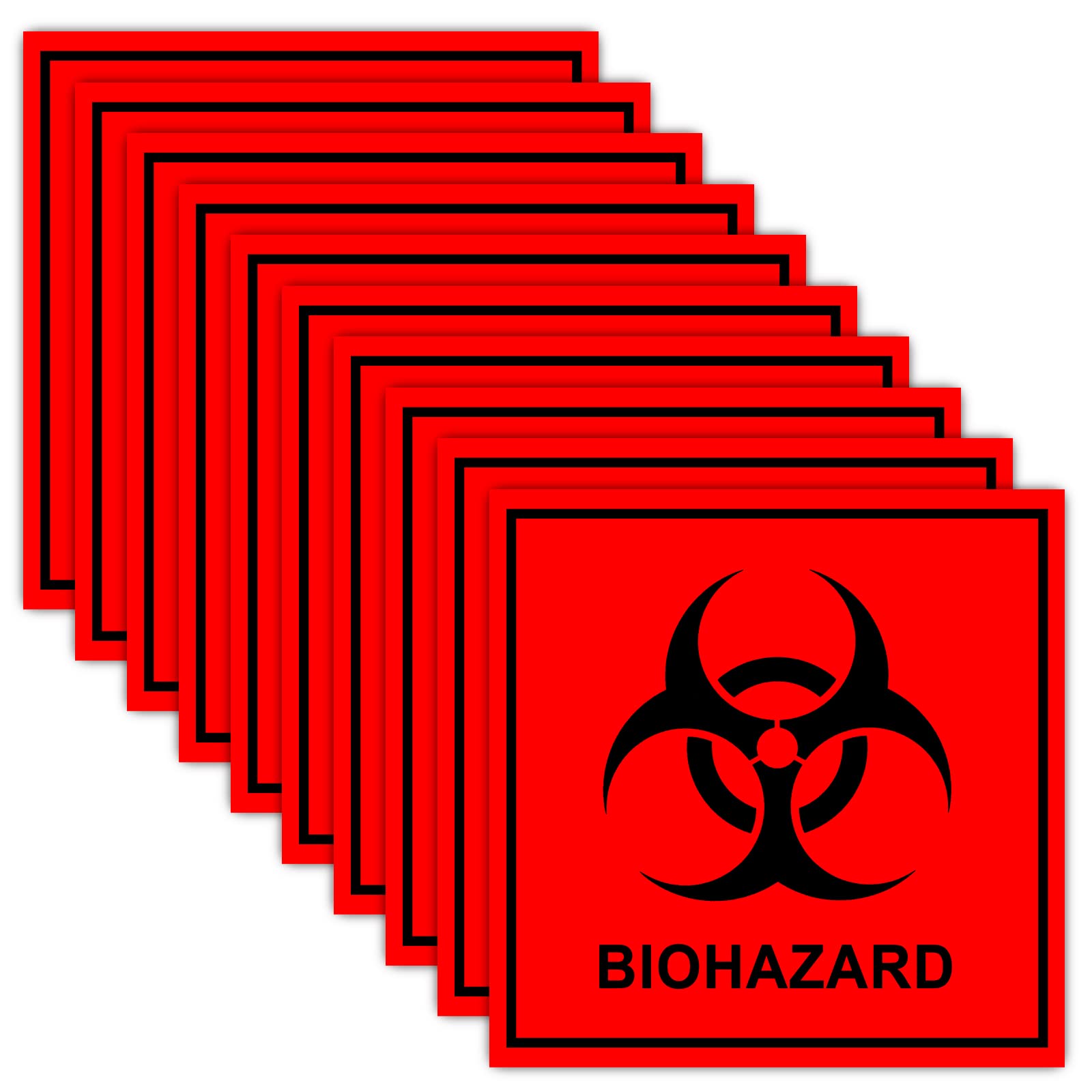 Mua Biohazard Stickers Sign(Pack of 10), 6" x 6" Digitally Printed ...
