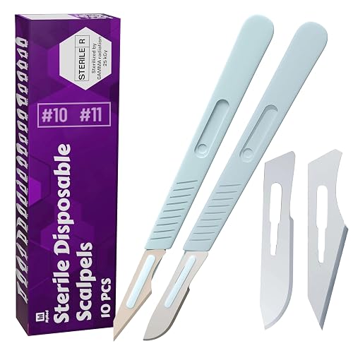 Disposable Scalpel #10 and #11 Scalpel Blades, Pack of 10 Dermaplaning ...