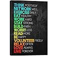 Amazon.com: Motivational Canvas Wall Art Think Positively Mindset ...
