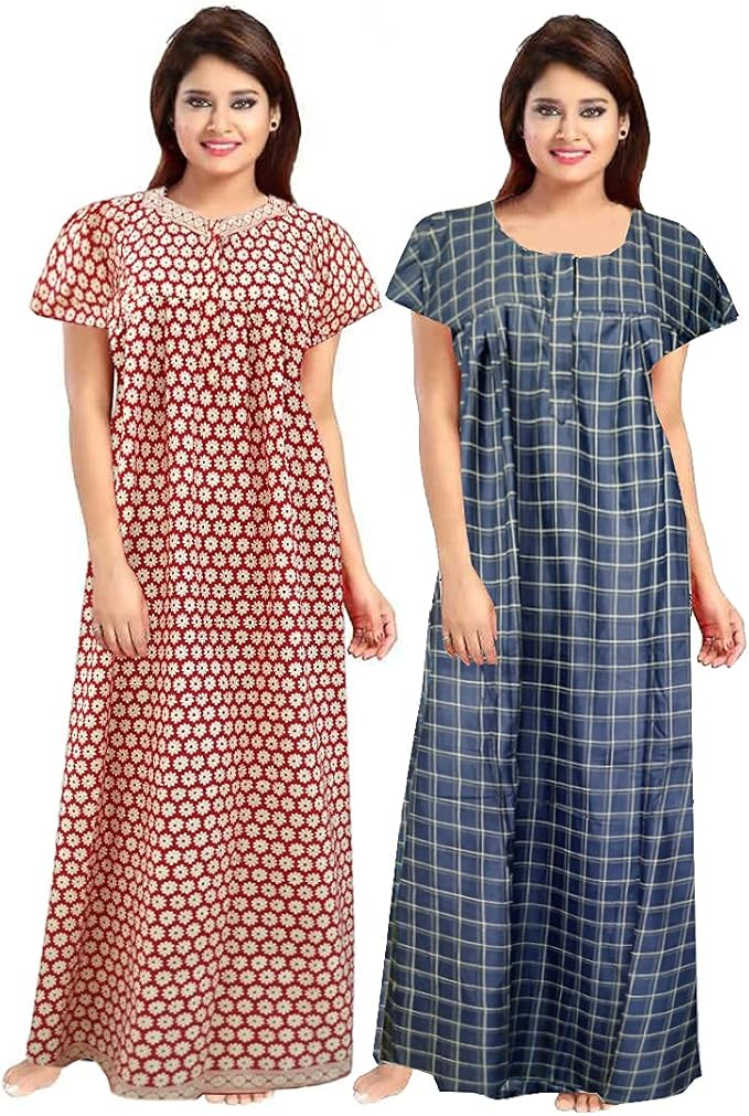 Indian Decor & Attire Women's Cotton Nighty/Gown: Amazon.co.uk: Clothing