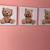 Carousel Home Set With 3 20X20 Teddy Bear Canvas: Amazon.co.uk: Kitchen ...